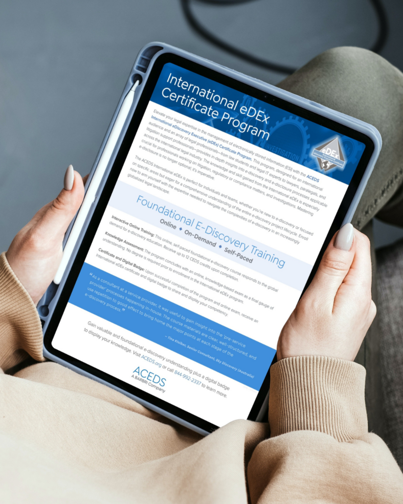 International eDiscovery Executive Certificate | ACEDS